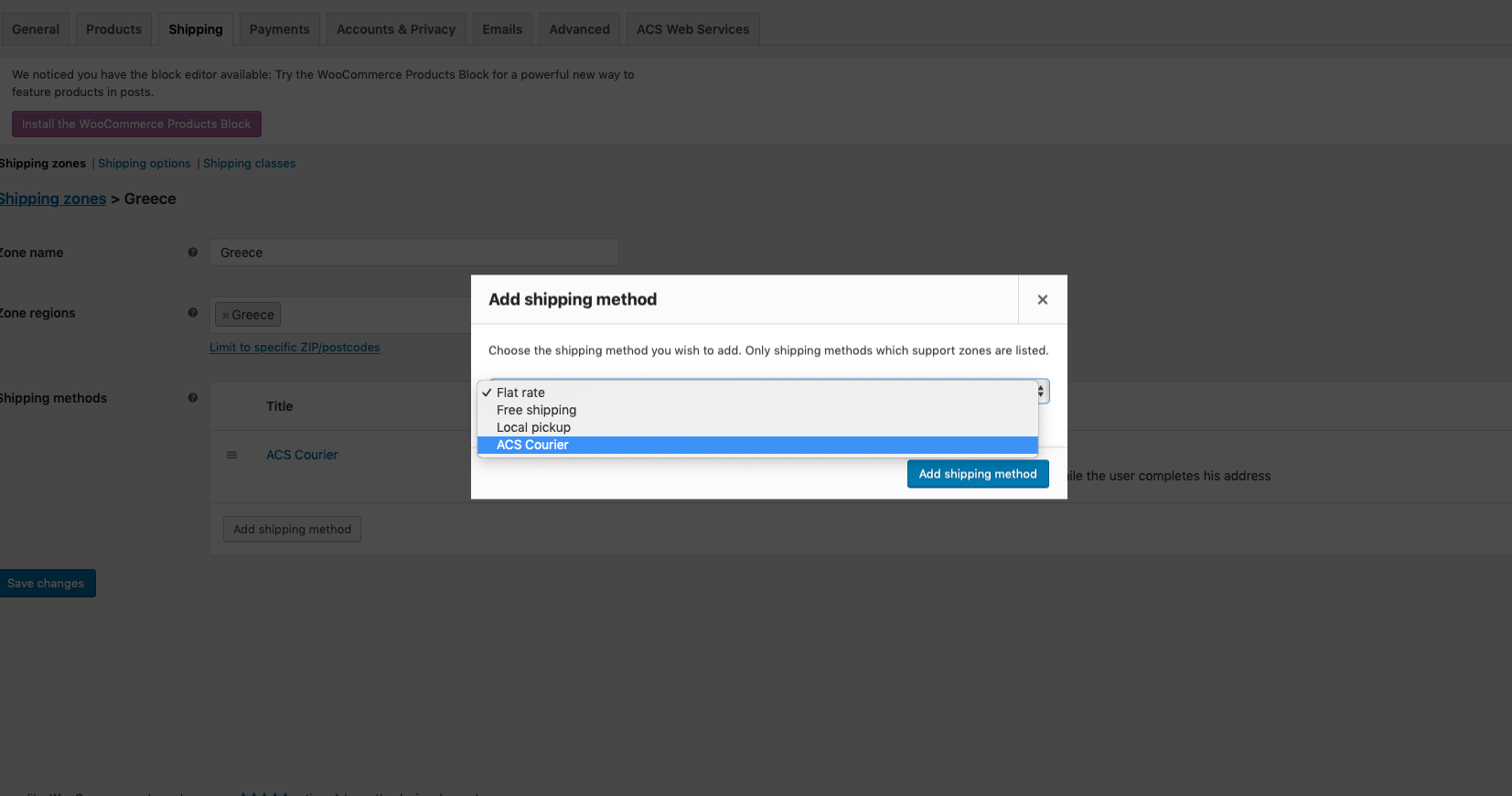 ACS Automatic Shipping Calculation - WooCommerce Marketplace