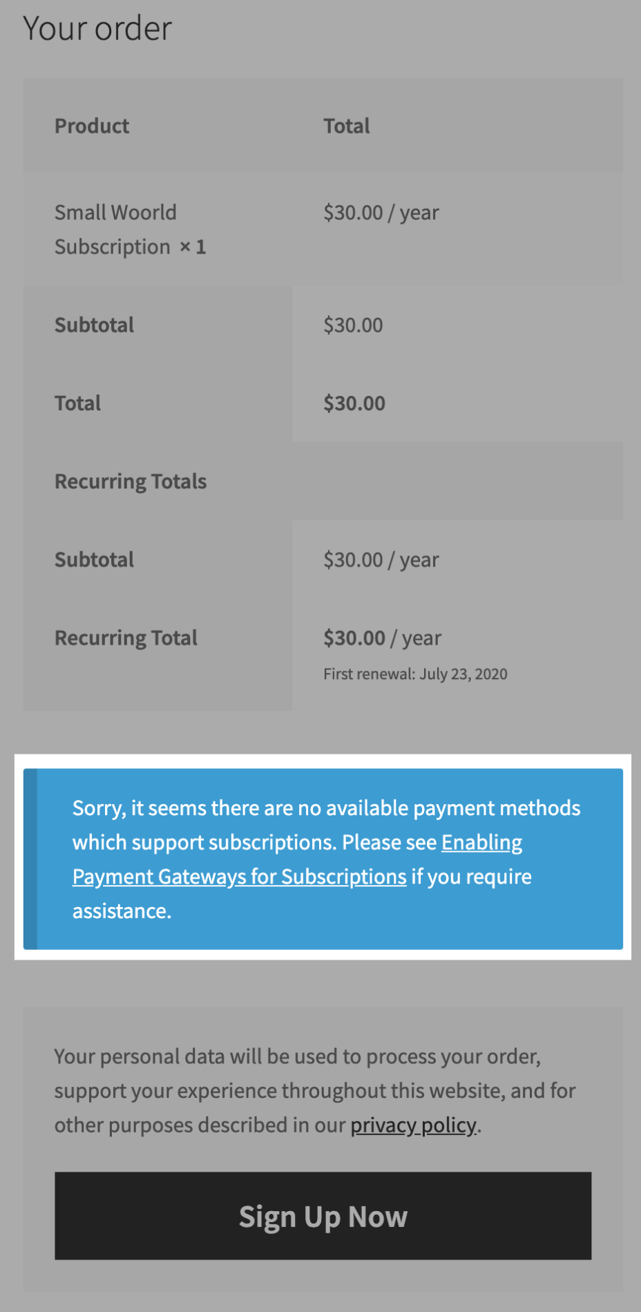 Enabling Payment Gateways for Subscriptions Documentation - WooCommerce