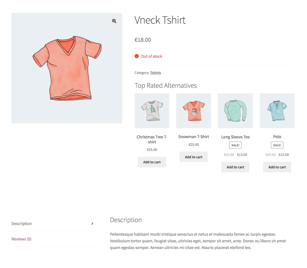 Recommend Alternatives to Out-of-Stock Products Documentation - WooCommerce