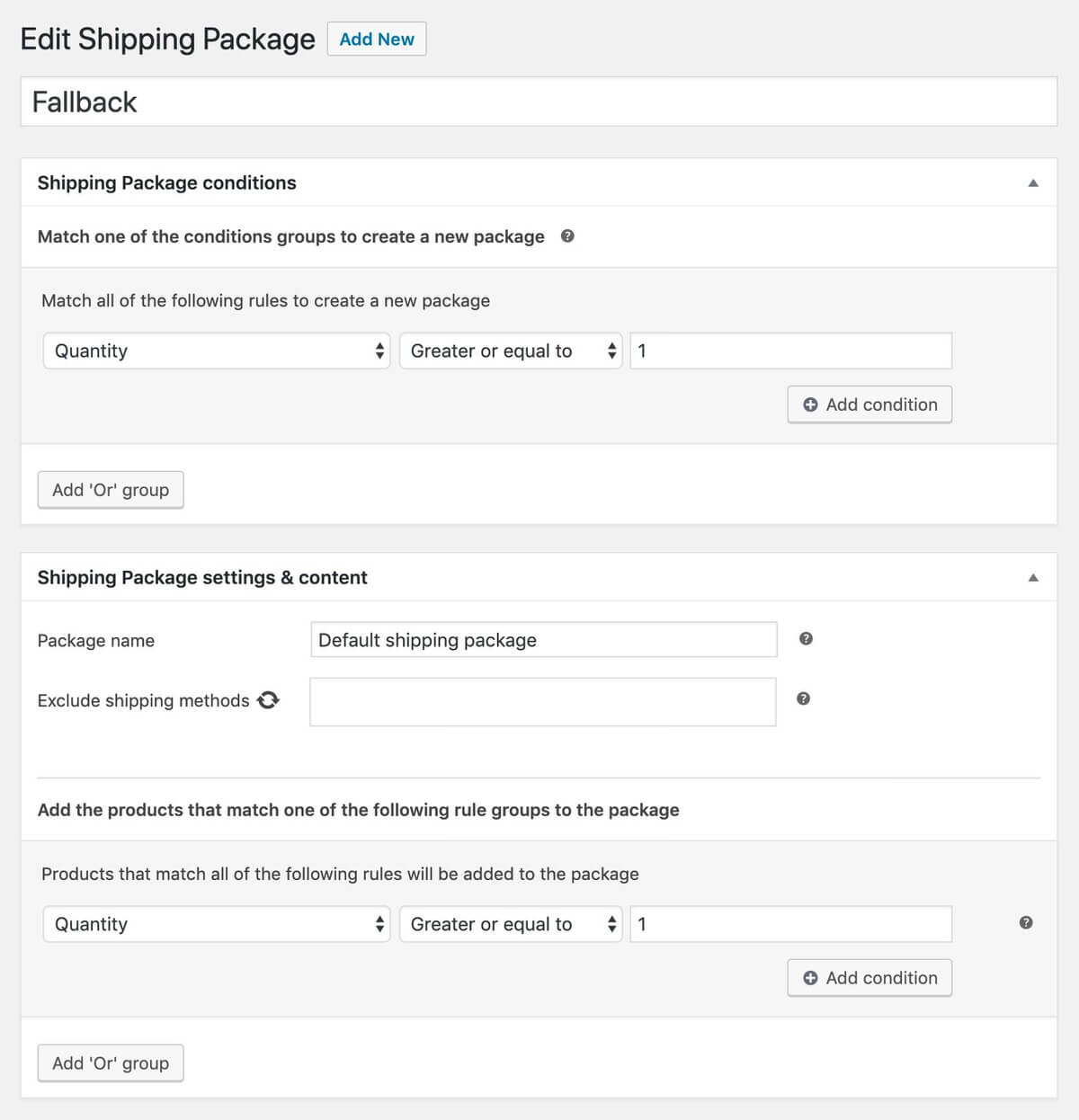 How to create a fallback package Documentation - WooCommerce