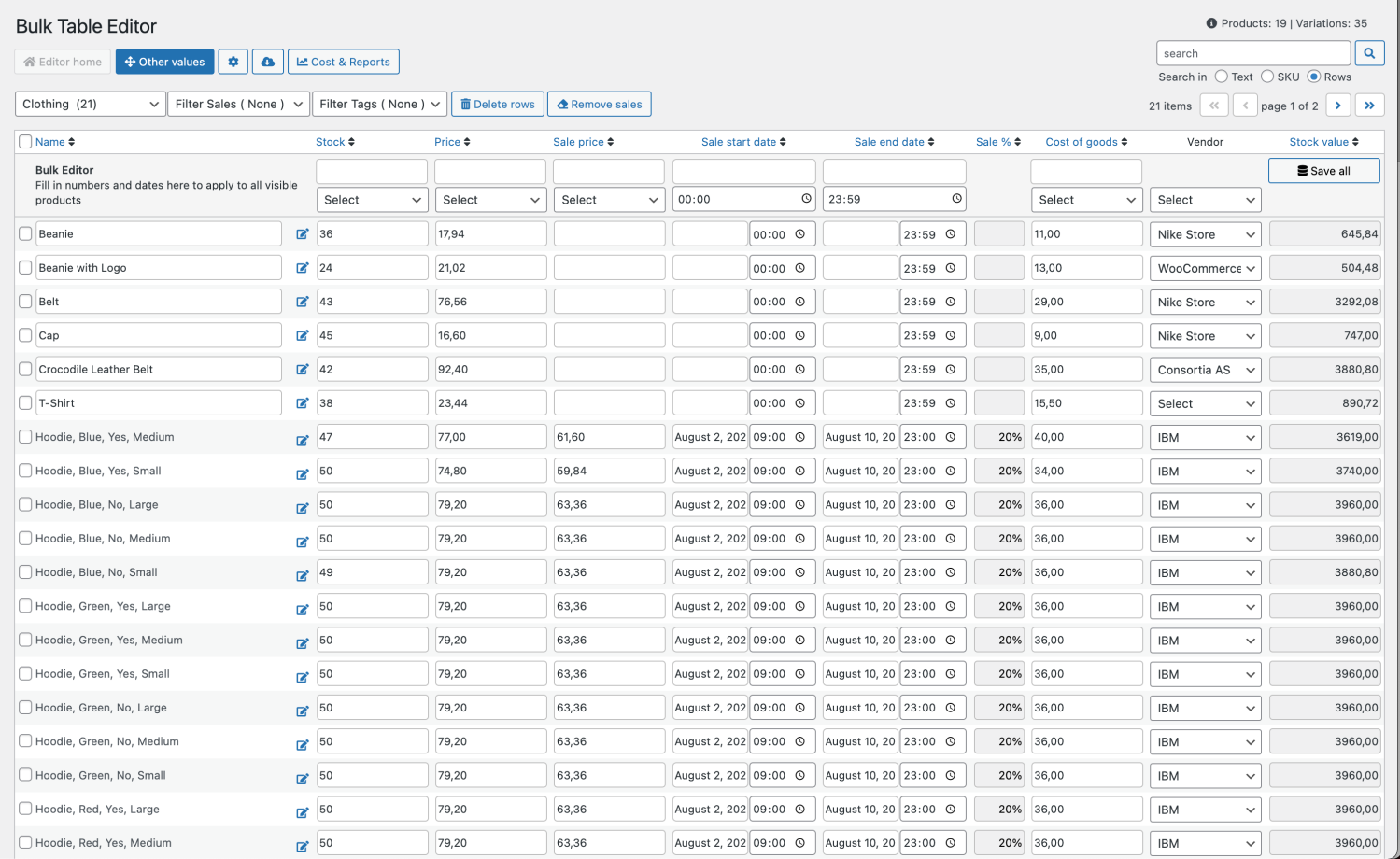 Bulk Table Editor for WooCommerce Documentation - WooCommerce