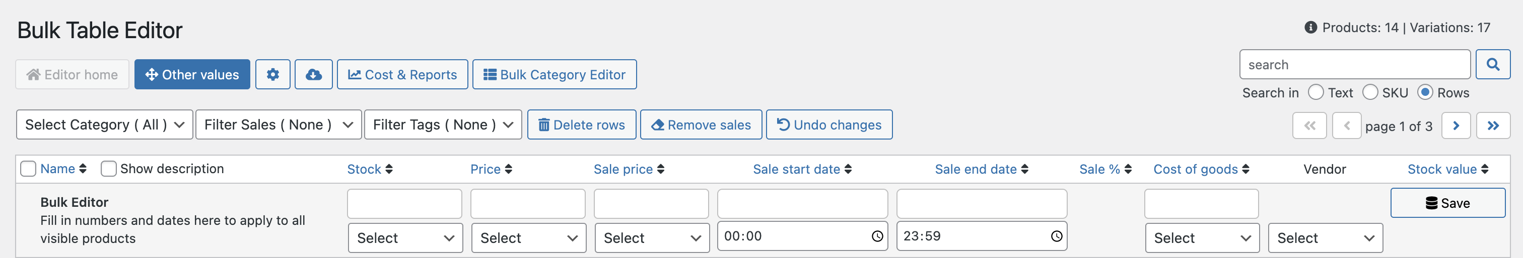 Bulk Table Editor for WooCommerce Documentation - WooCommerce