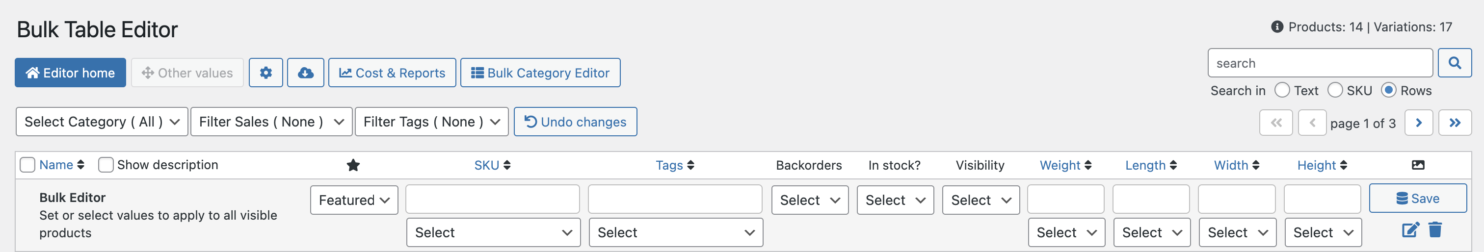 Bulk Table Editor for WooCommerce Documentation - WooCommerce