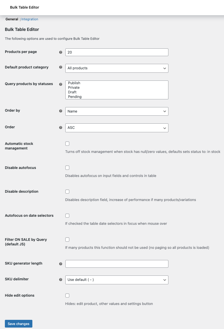 Bulk Table Editor for WooCommerce - WooCommerce