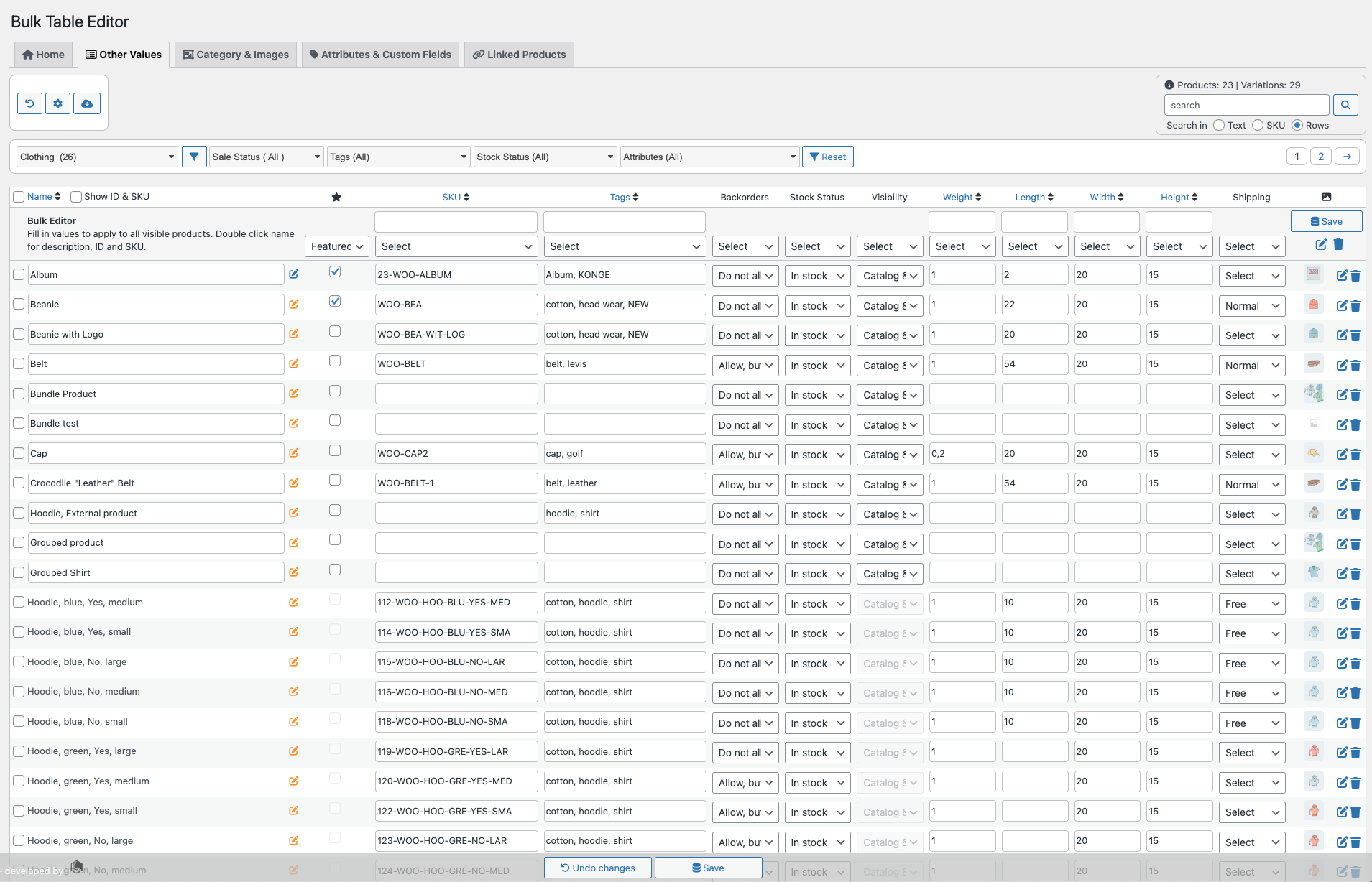 Bulk Table Editor Woocommerce Marketplace