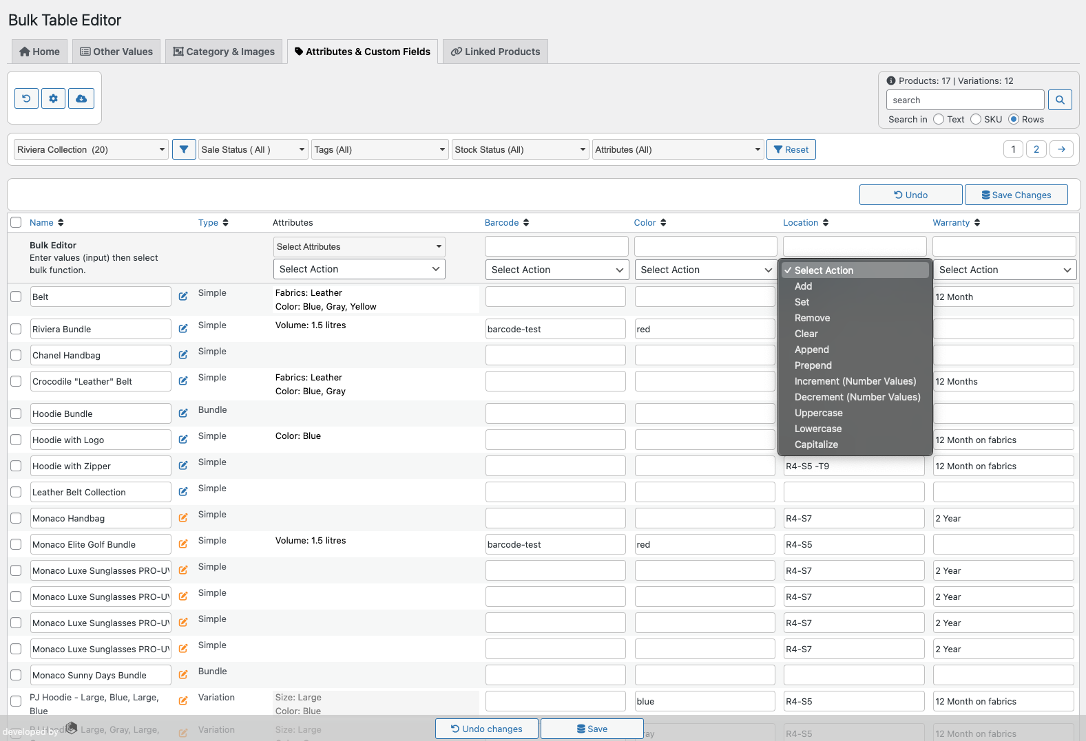 Bulk Table Editor - WooCommerce Marketplace