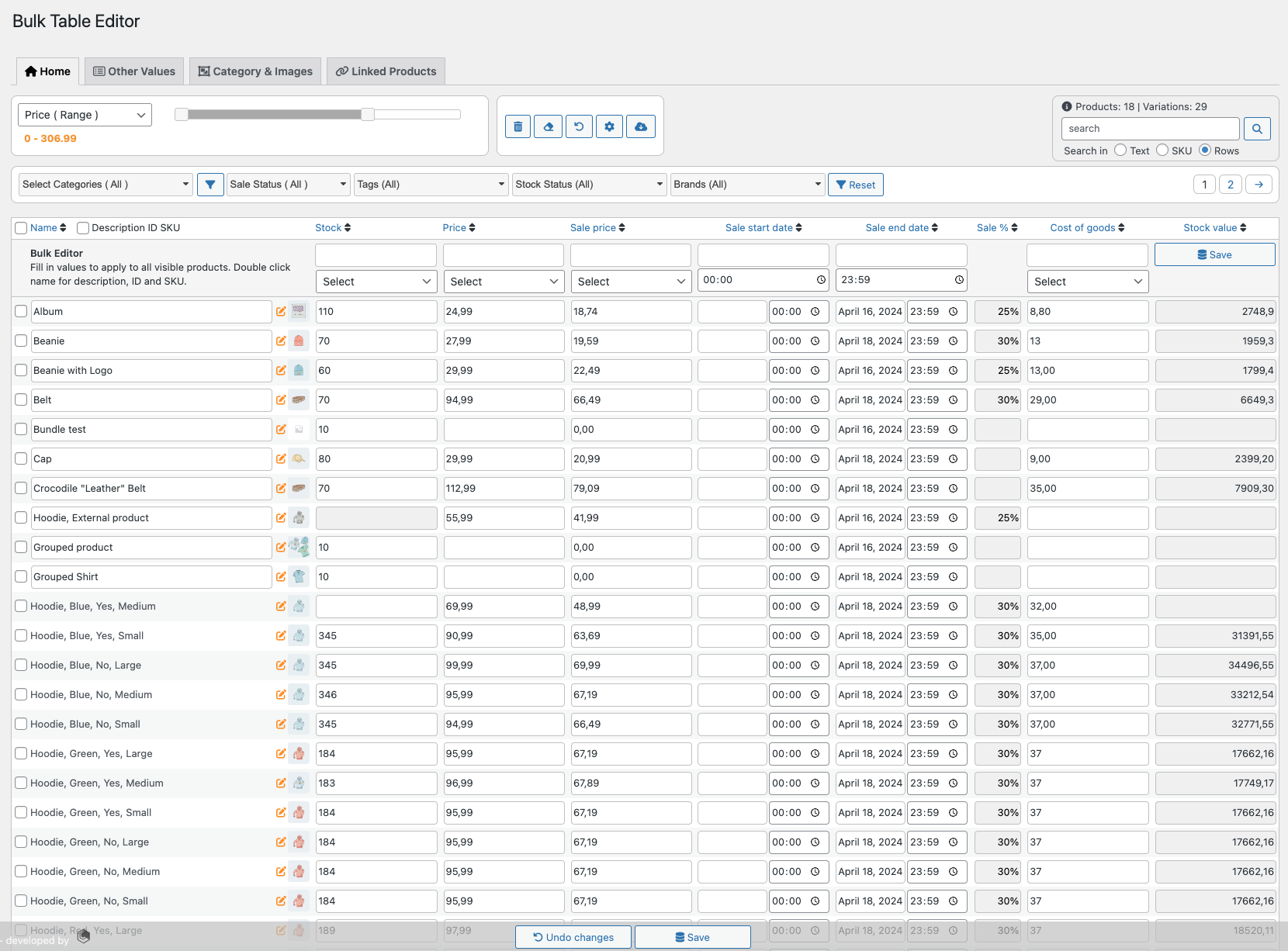 Bulk Table Editor for WooCommerce Documentation - WooCommerce