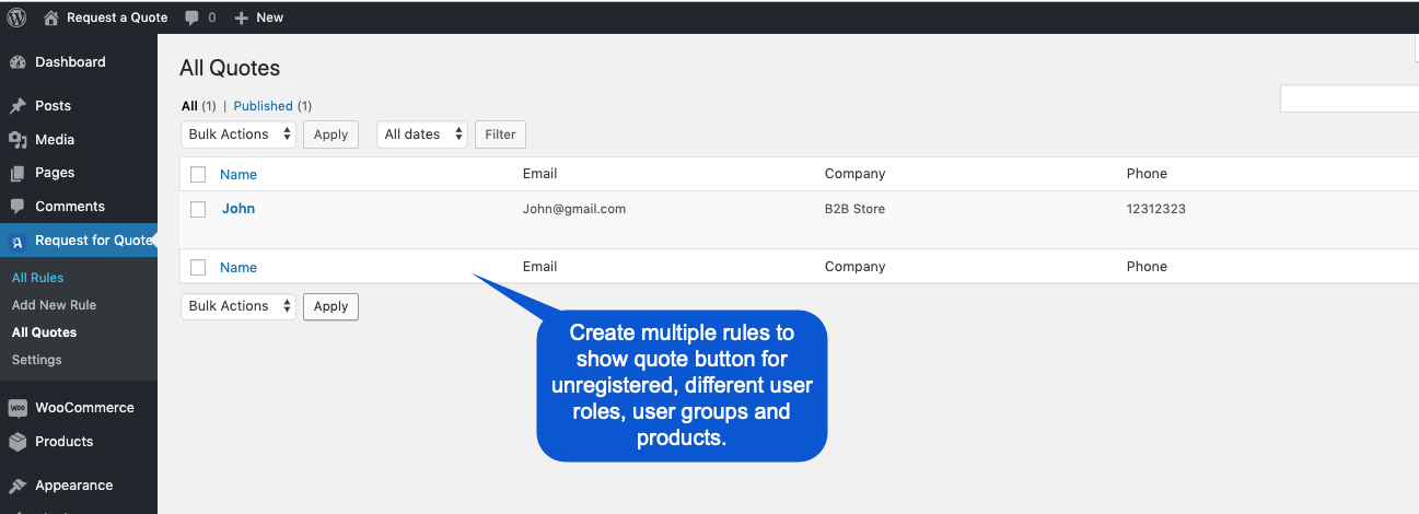 Request A Quote Vertical Button
