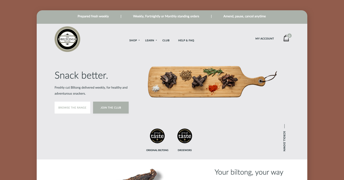 The Biltong Factory - WooCommerce Showcase