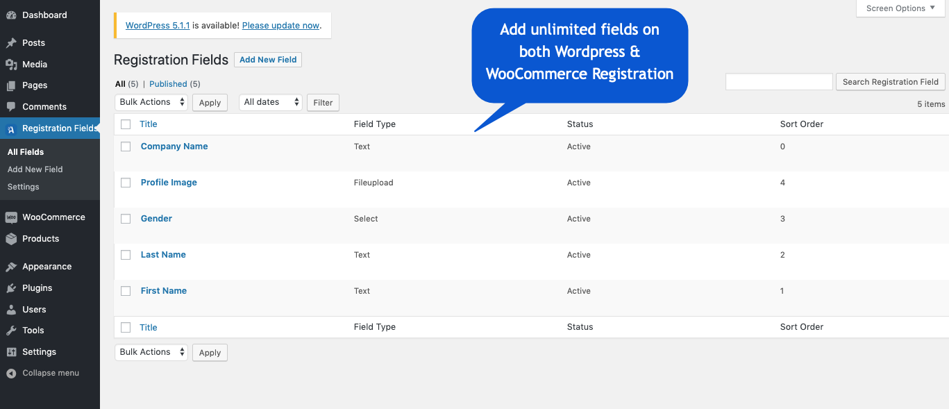 Custom User Registration Fields - WooCommerce