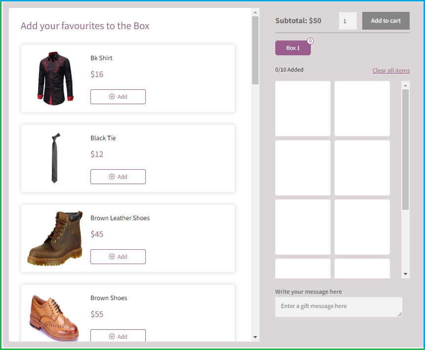 WooCommerce Custom Mix and Match Product Boxes