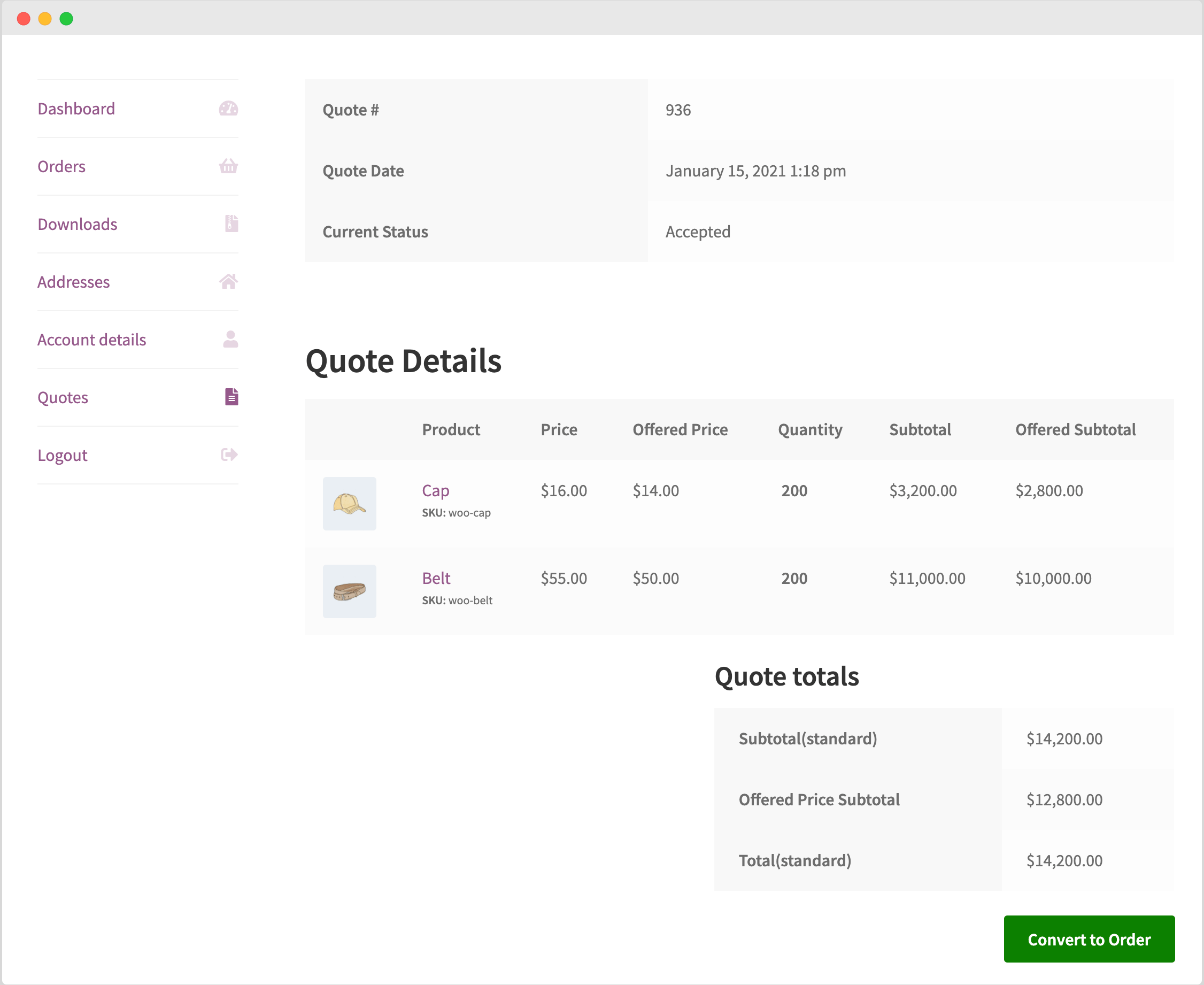Request A Quote For Woocommerce Ultimate Quotation Plugin