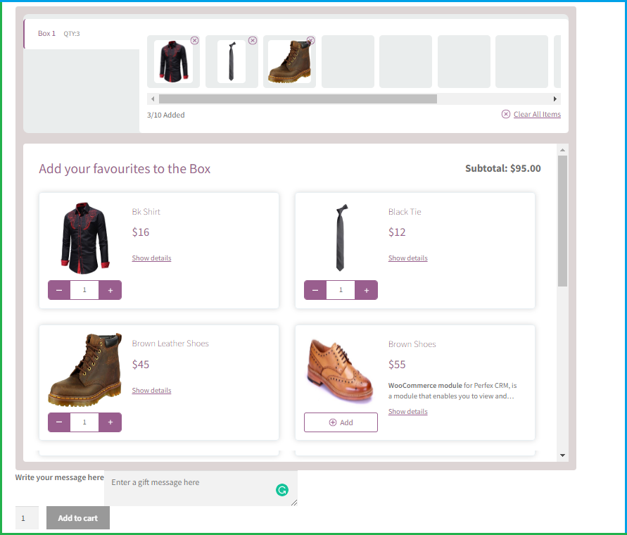 WooCommerce Custom Mix and Match Product Boxes