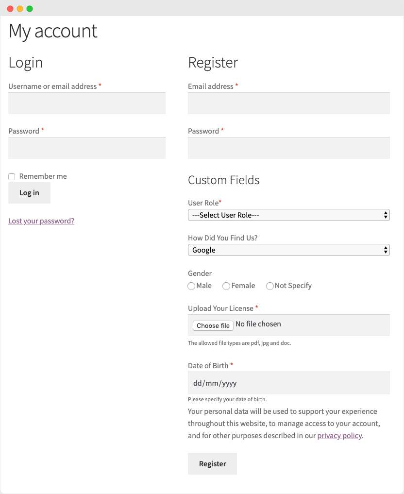 Custom User Registration Fields for WooCommerce - WooCommerce Marketplace