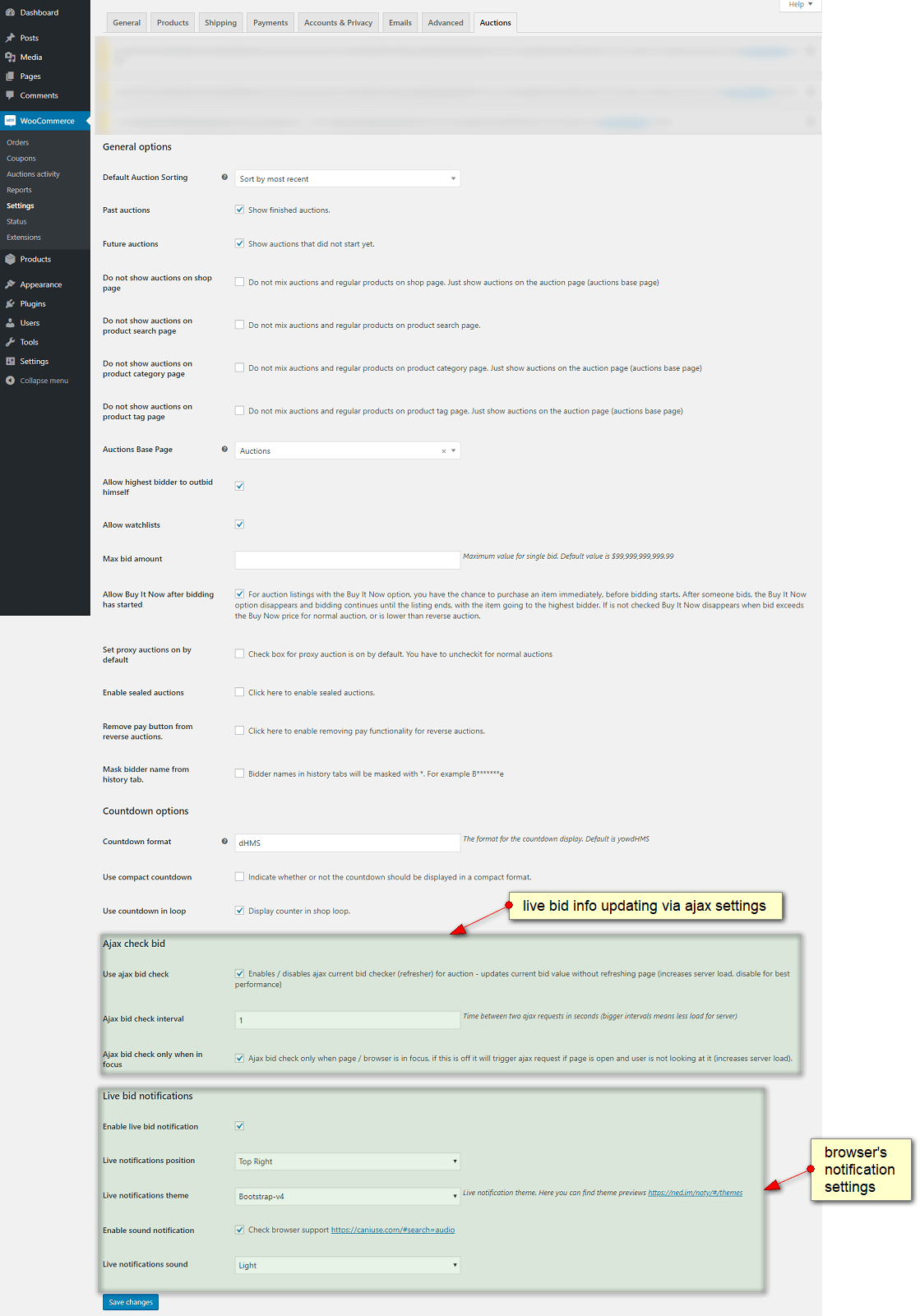 Auctions For Woocommerce Woocommerce
