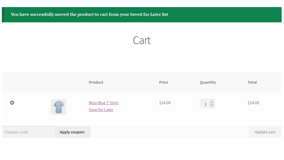 Save for Later for WooCommerce - Save Products and Purchase Later