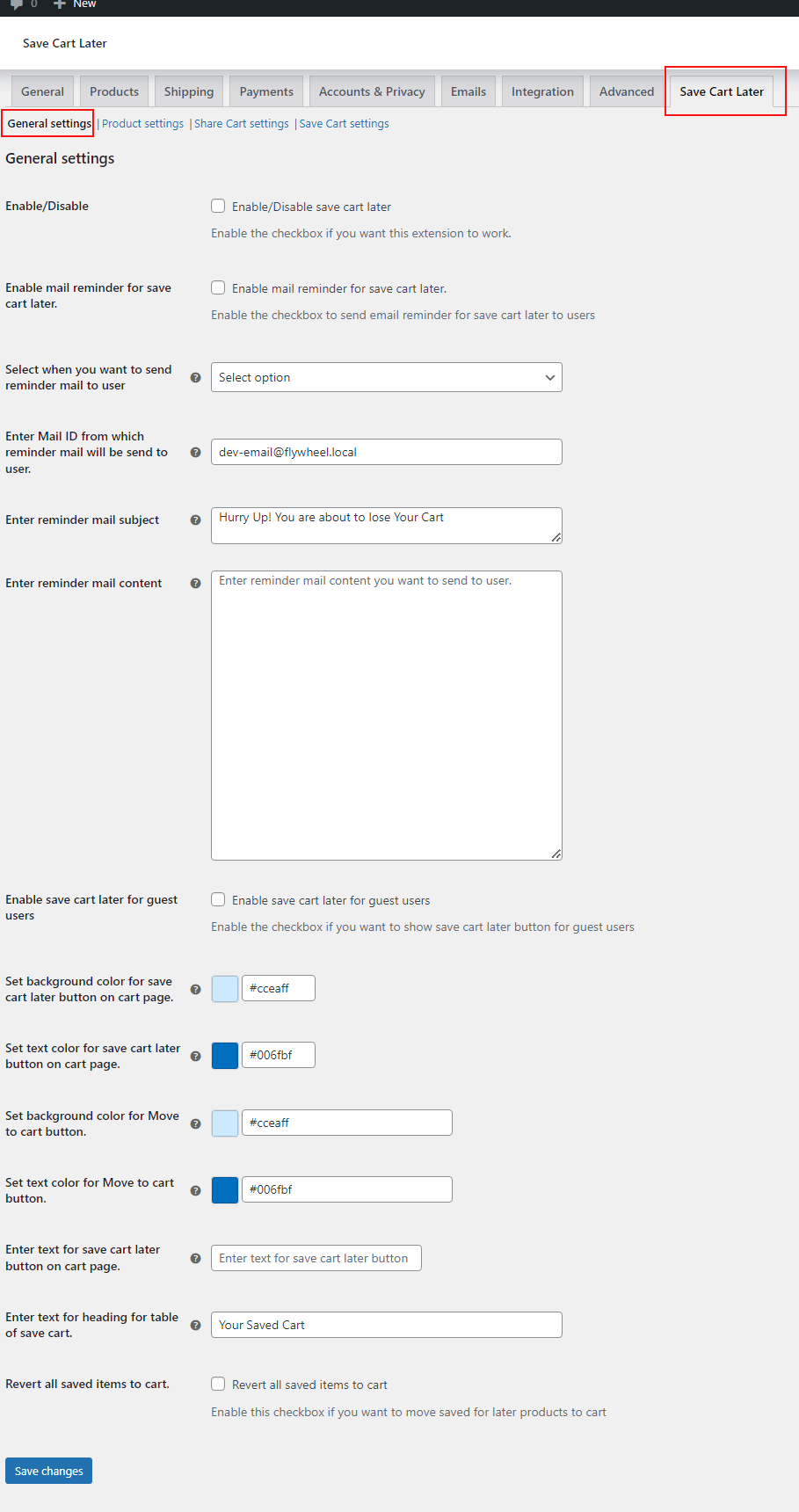 Save Cart Later for WooCommerce Documentation | WP Swings