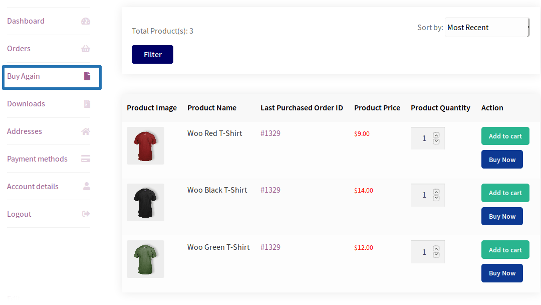 Buy Again for WooCommerce - WooCommerce Marketplace