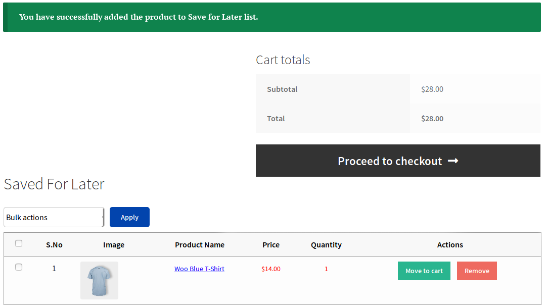 Save for Later for WooCommerce - Save Products and Purchase Later