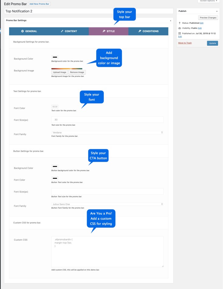 Top Bar Documentation - WooCommerce