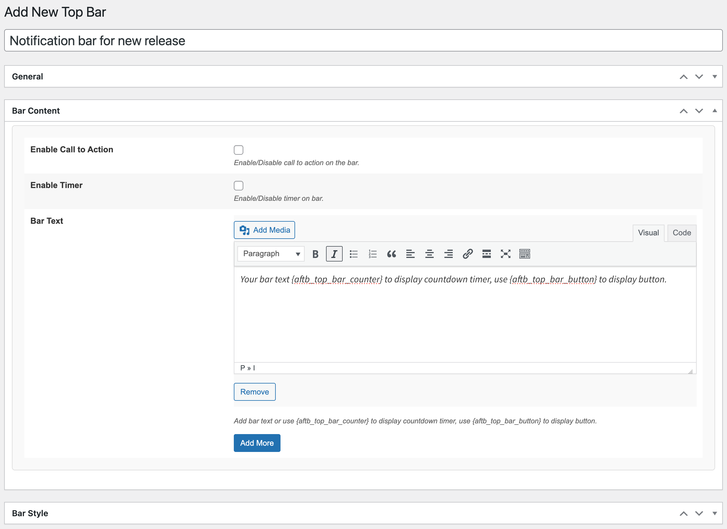 Top Bar Wordpress And Woocommerce Plugin Notification Bar