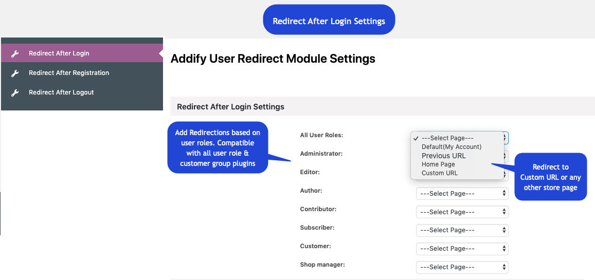 Redirect After Login, Registration & Logout Documentation - WooCommerce