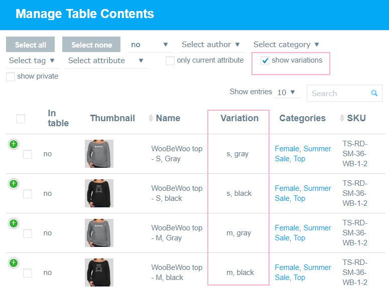 Product Table for WooCommerce Documentation - WooCommerce