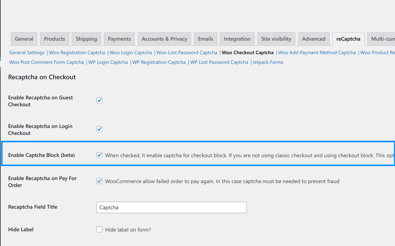 reCaptcha for WooCommerce Documentation - WooCommerce