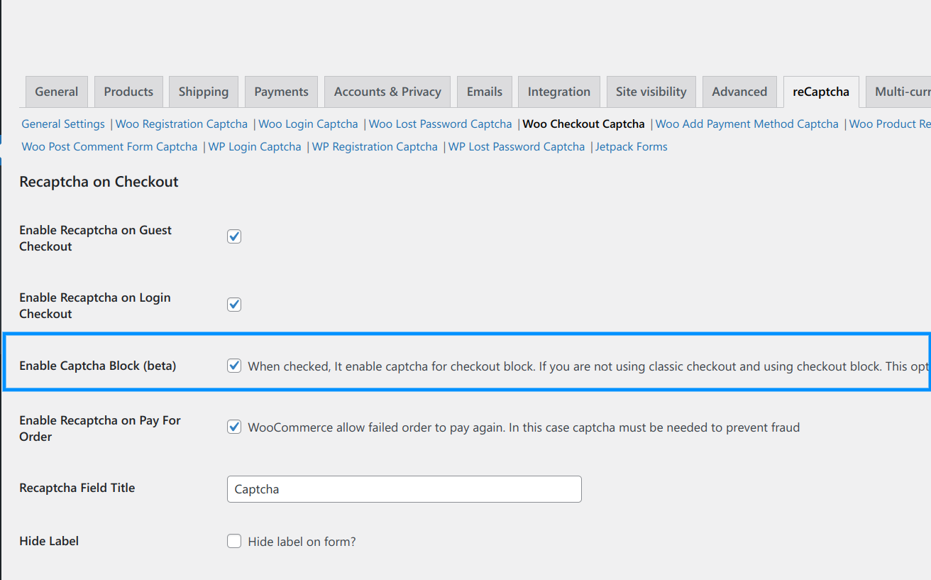 reCaptcha for WooCommerce Documentation - WooCommerce