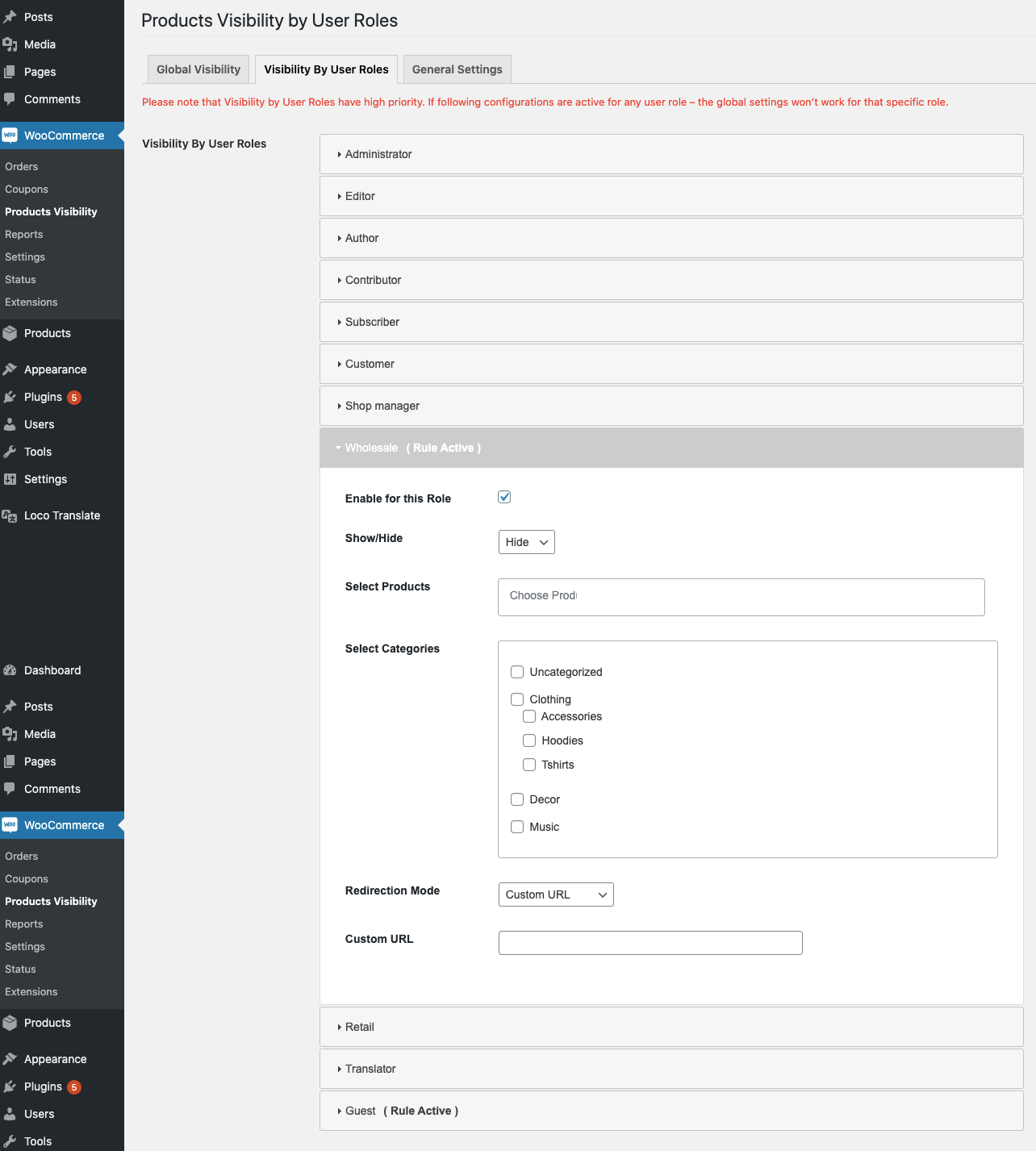 WooCommerce Product Visibility - Hide Products & Categories