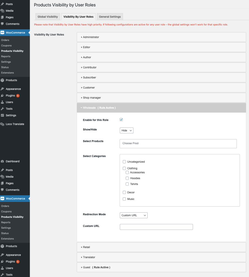 WooCommerce Product Visibility - Hide Products & Categories