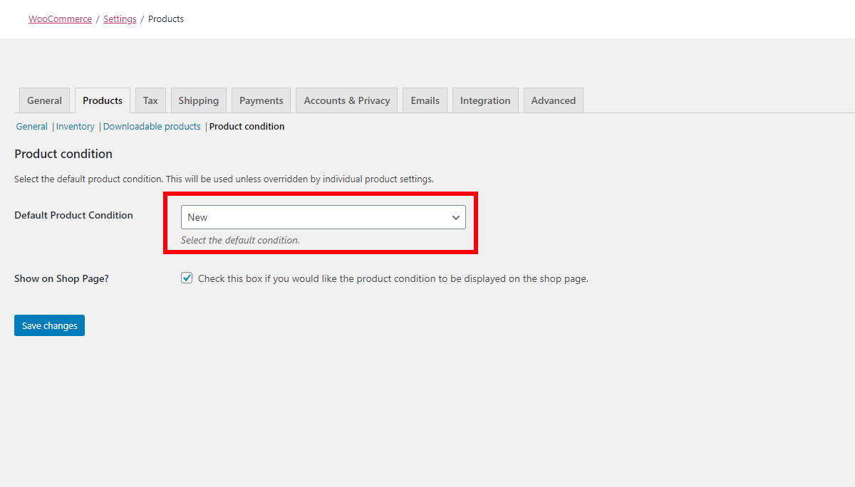 Using Product Condition For WooCommerce Documentation - WooCommerce