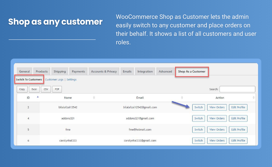 WooCommerce Shop & Login as Customer - Woo Marketplace