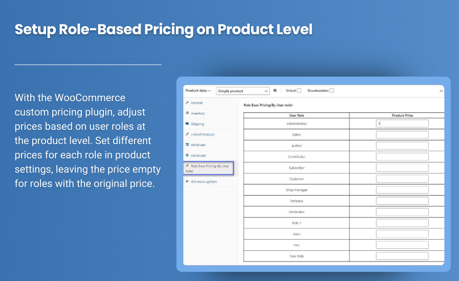WooCommerce Role Based Pricing | Custom User Defined price