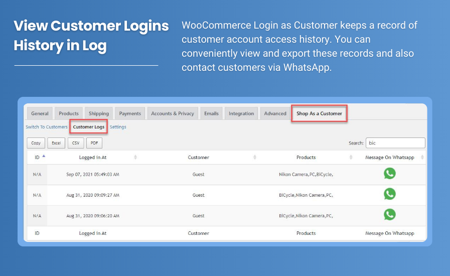 WooCommerce Shop & Login as Customer - Woo Marketplace
