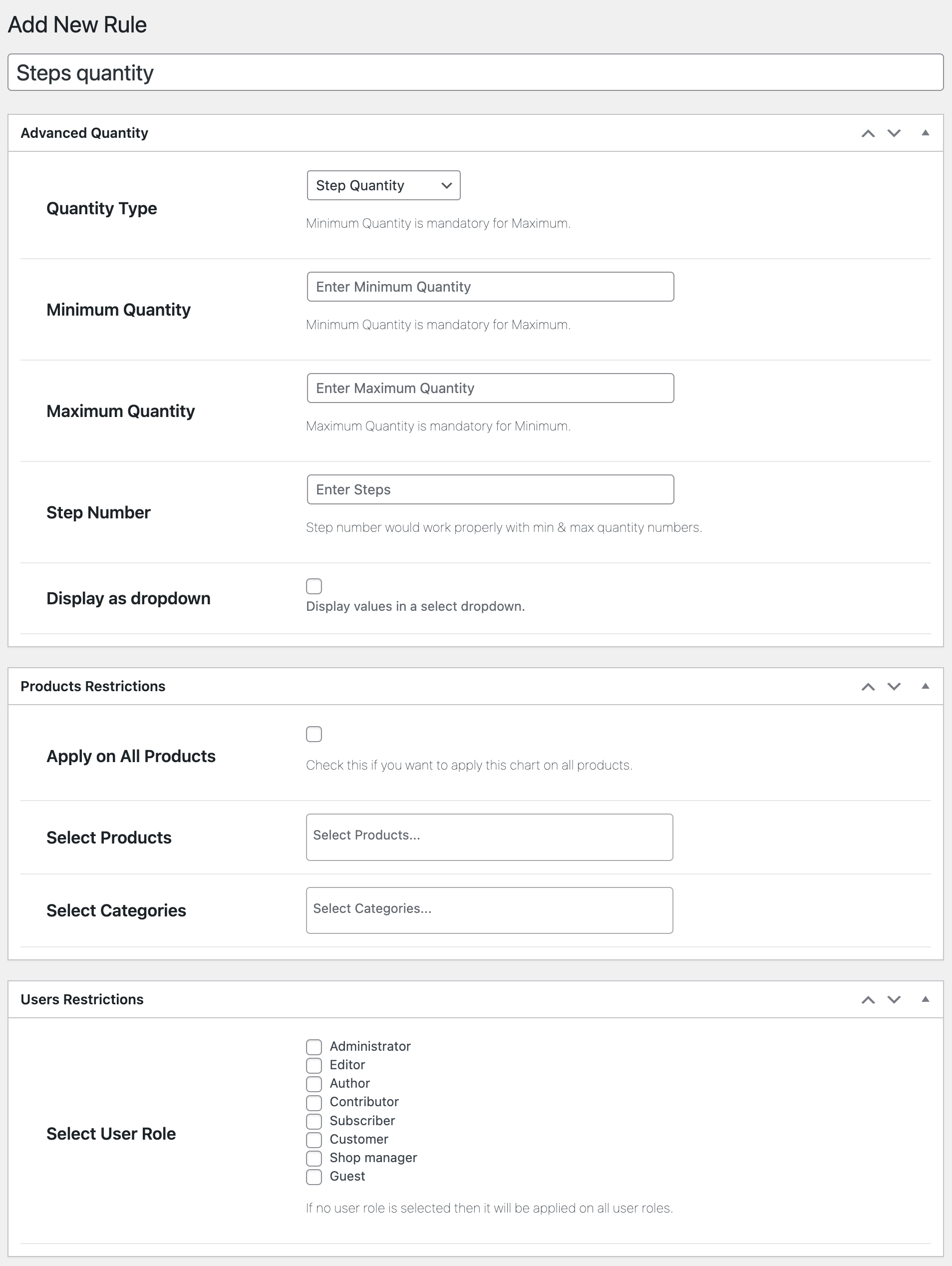 Advanced Product Quantity Documentation - WooCommerce