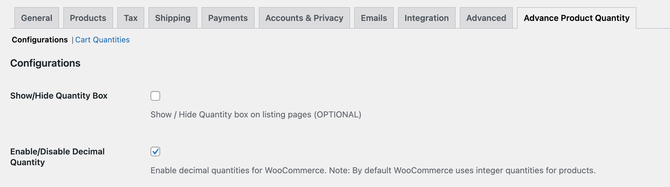 Advanced Product Quantity Documentation - WooCommerce