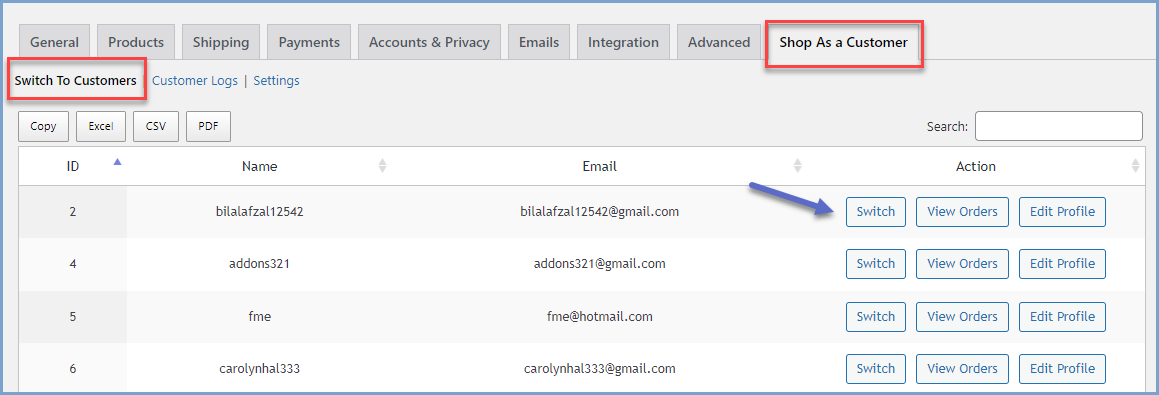 WooCommerce Shop & Login as Customer - Woo Marketplace