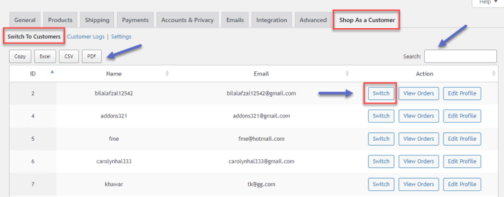 WooCommerce Shop as a Client Plugin | User Switching