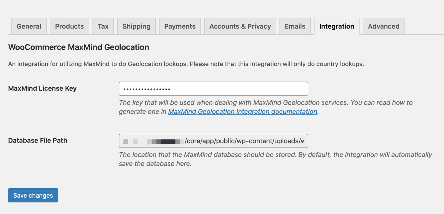 MaxMind Geolocation Integration Documentation - WooCommerce