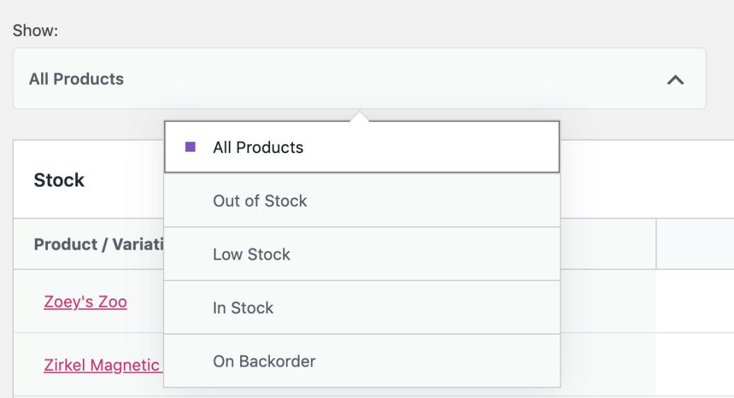 Stock Report Documentation - WooCommerce