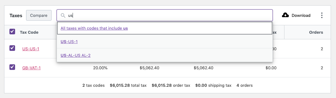 Taxes Report Documentation - WooCommerce