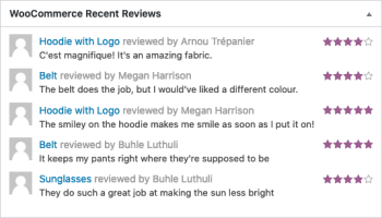 Dashboard Widgets Documentation - WooCommerce