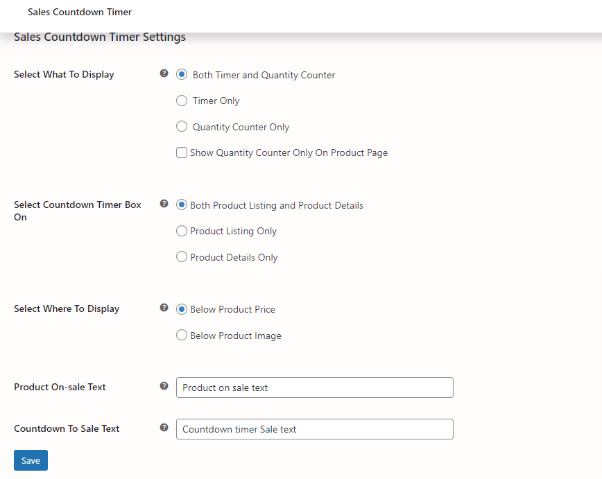 Sales Countdown Timer Plugin for WooCommerce