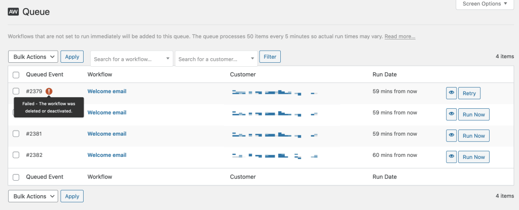 Troubleshooting a workflow Documentation - WooCommerce