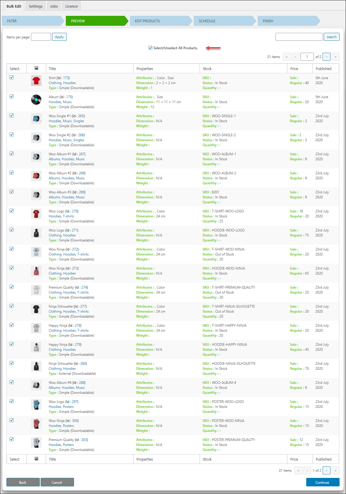 Bulk Edit Products, Prices, and Attributes - WooCommerce