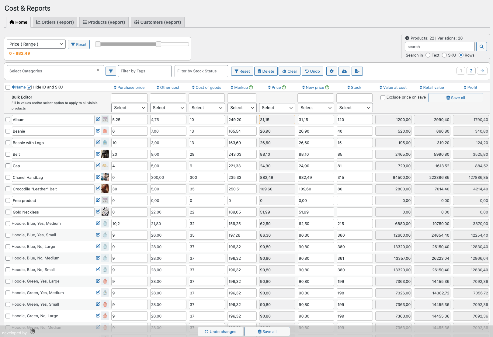 Cost & Reports - WooCommerce Marketplace