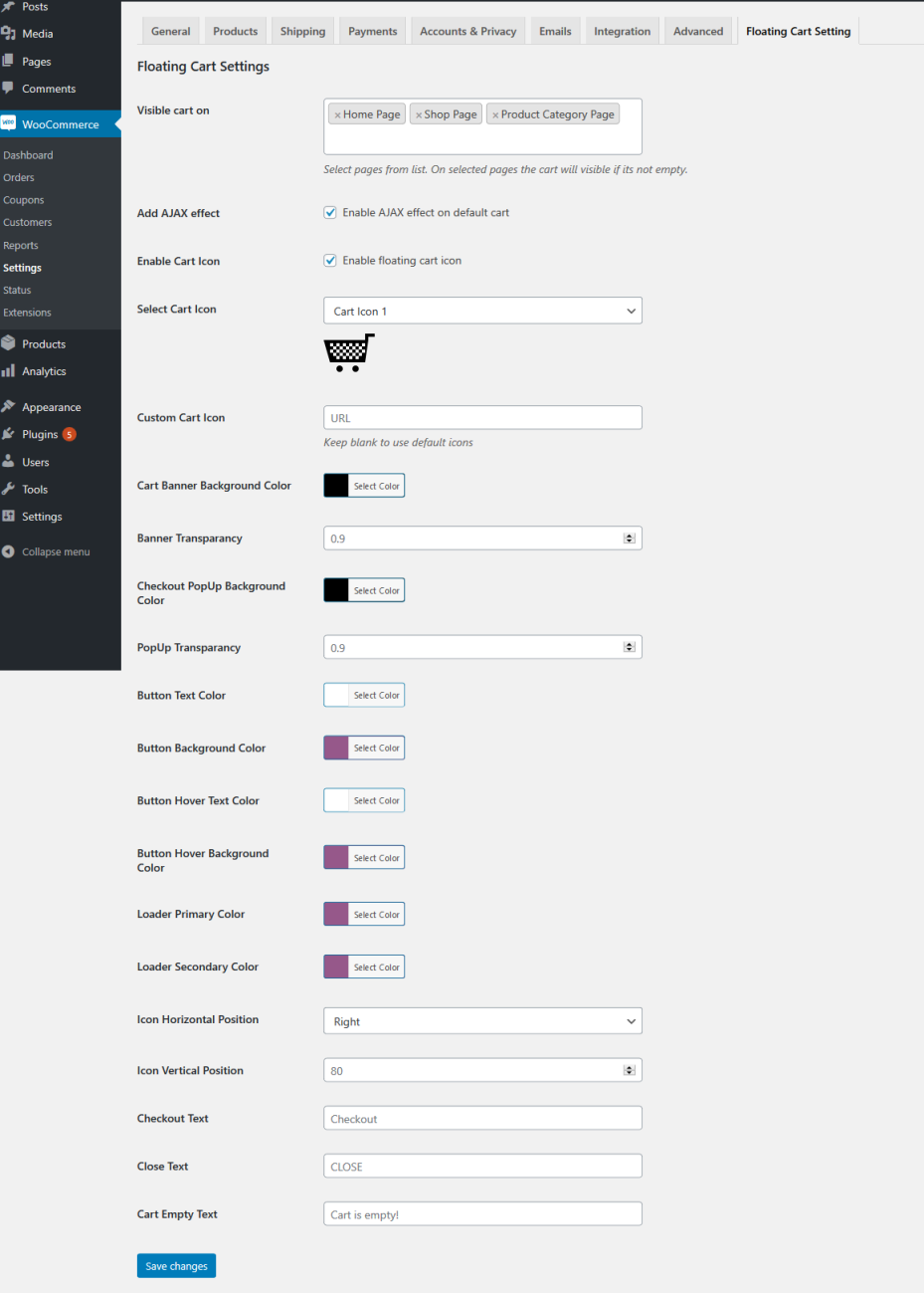 Floating Cart For Woocommerce Documentation Woocommerce
