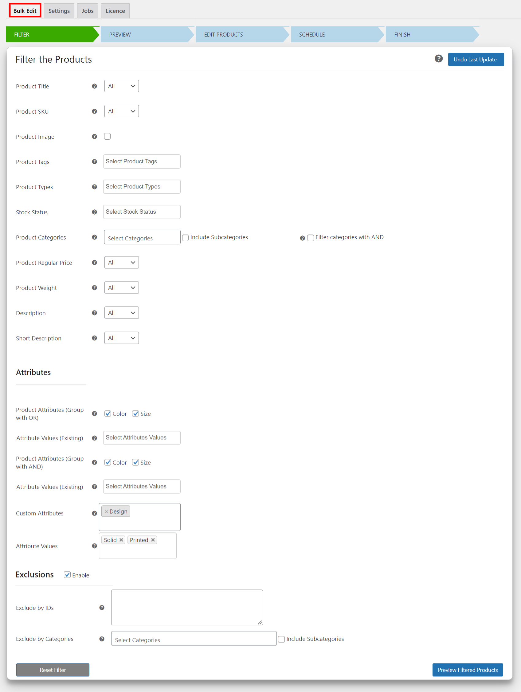Bulk Edit Products, Prices and Attributes Documentation - WooCommerce