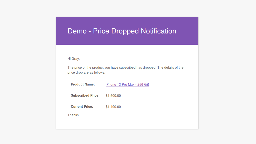 Price Drop Notifier for WooCommerce – Get notifed when Price Drops